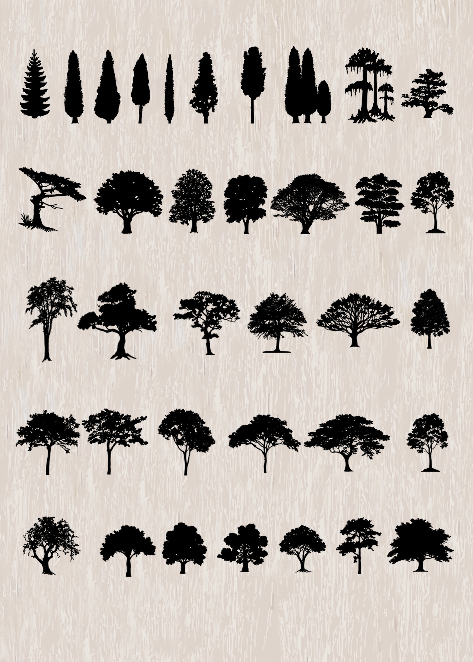 Tree SVG Bundle Tree Silhouette Svg Tree SVG Trees - Etsy UK