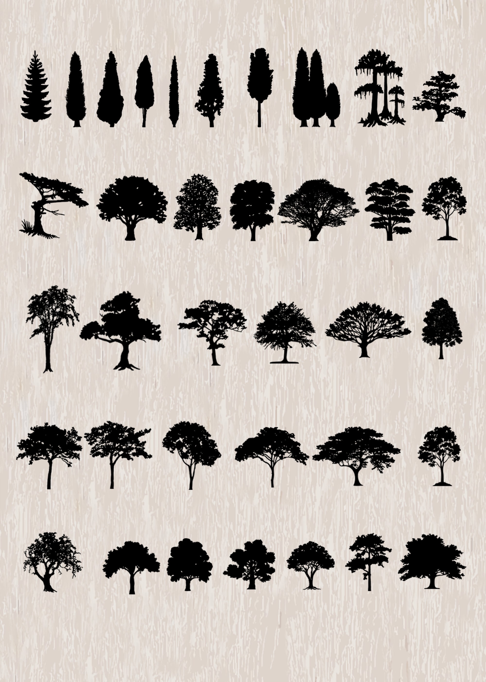 Tree SVG Bundle Tree Silhouette Svg Tree SVG Trees - Etsy UK