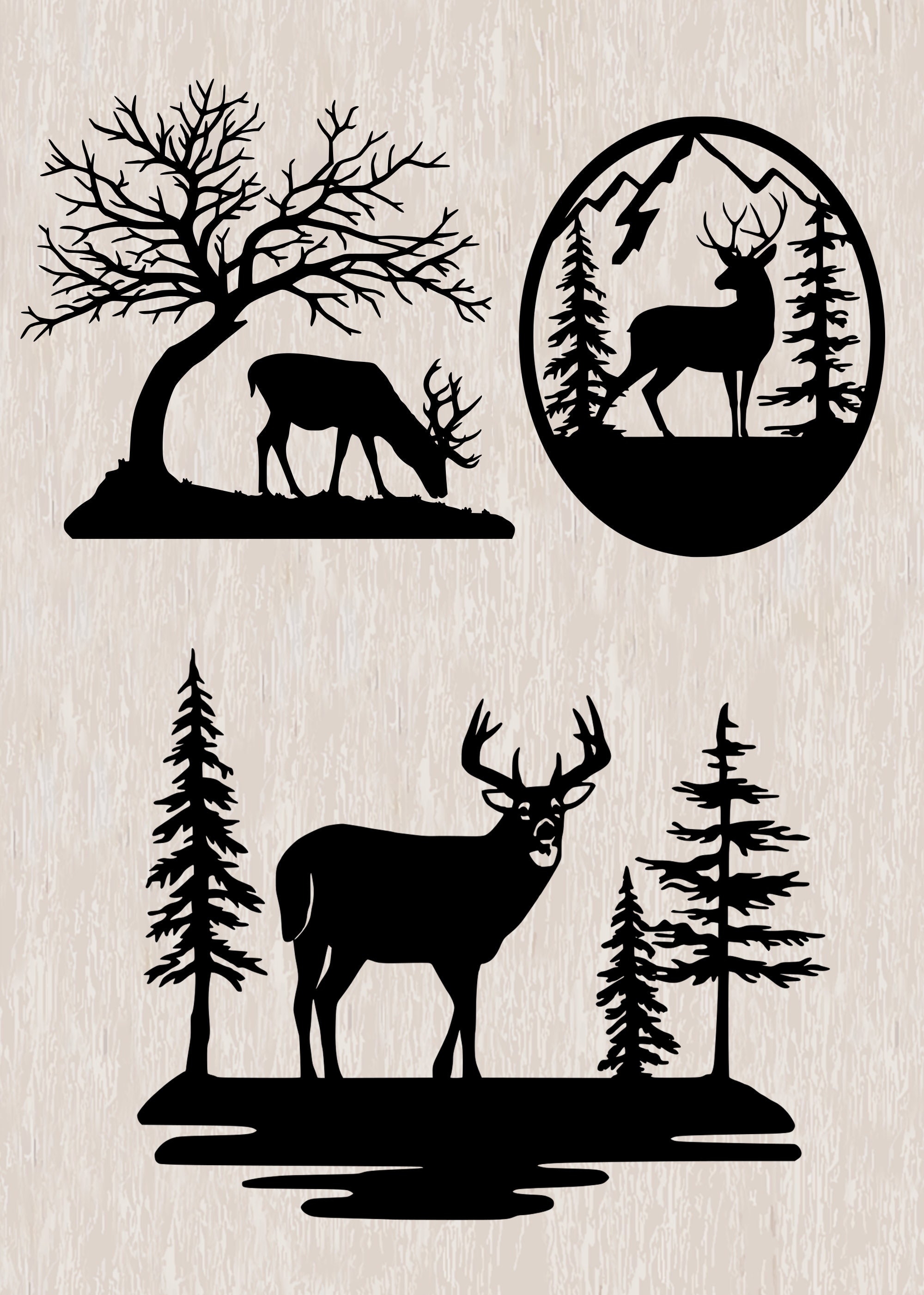 Deer Bundle SVG Buck SVG Deer SVG Files Deer Scene Svg - Etsy