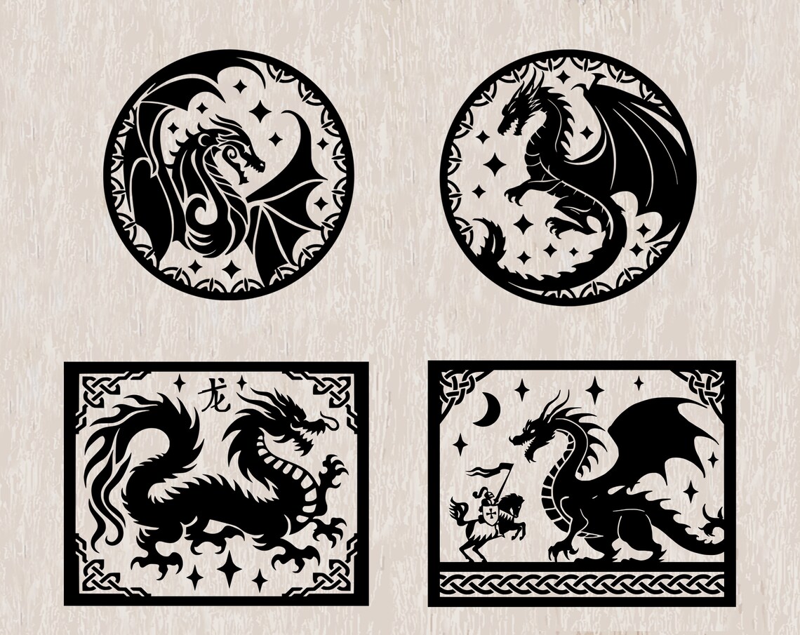 Dragon Svg Bundle, Dragon Svg, Dragon Cut File, Dragon Cricut, Dragon ...