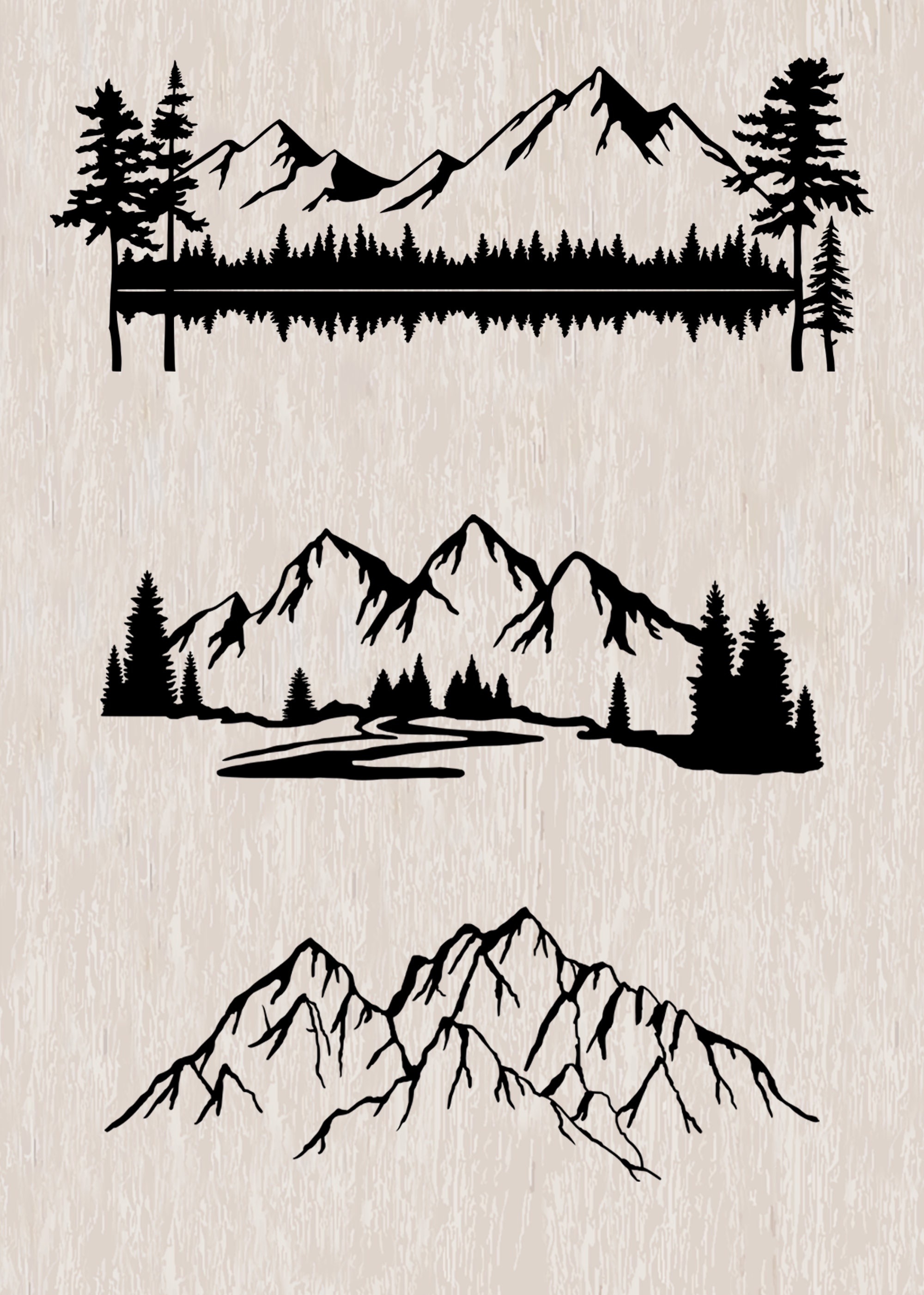 Mountains SVG Bundle, Nature SVG, Landscape SVG, Mountain Silhouette ...