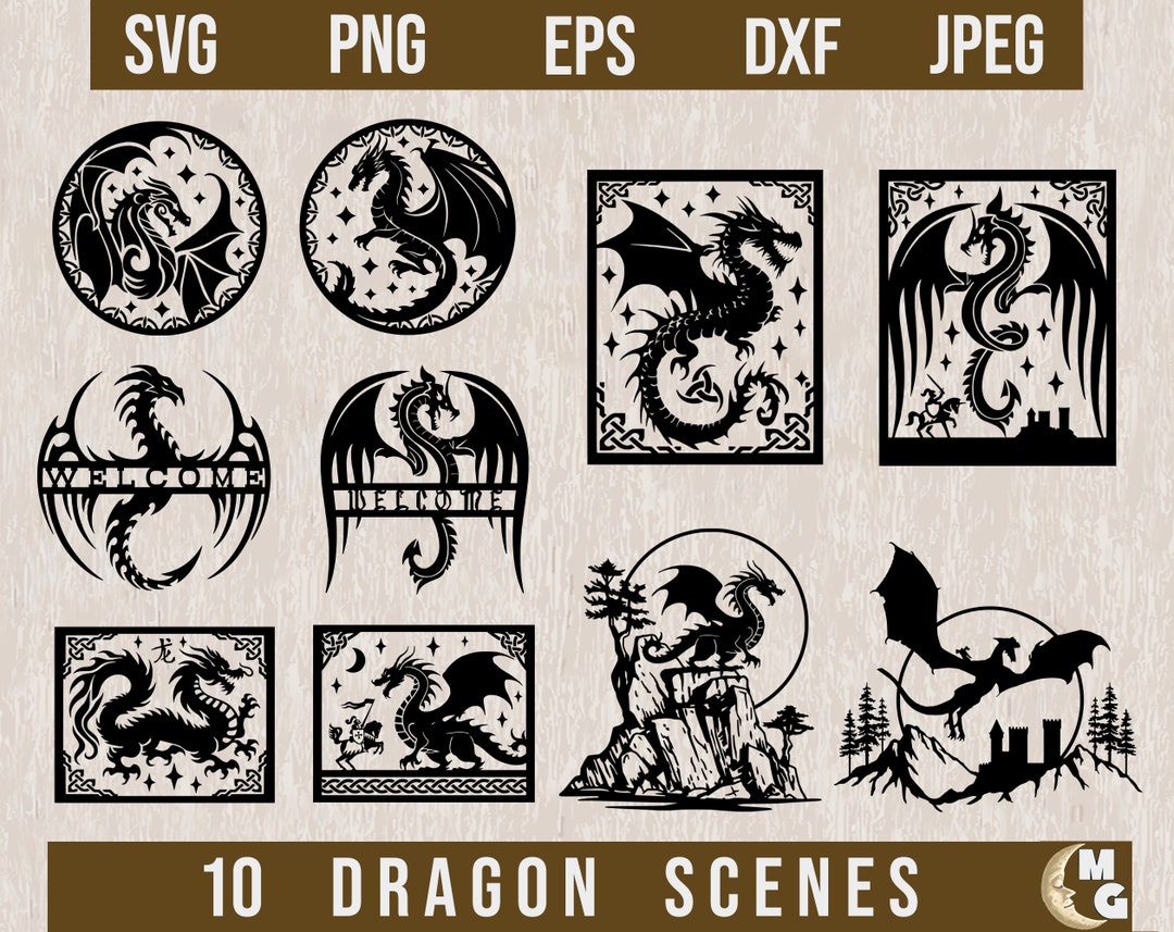 Dragon Svg Bundle, Dragon Svg, Dragon Cut File, Dragon Cricut, Dragon ...