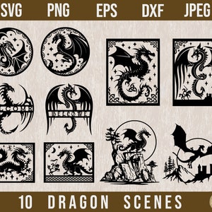 Dragon Svg Bundle, Dragon Svg, Dragon Cut File, Dragon Cricut, Dragon ...