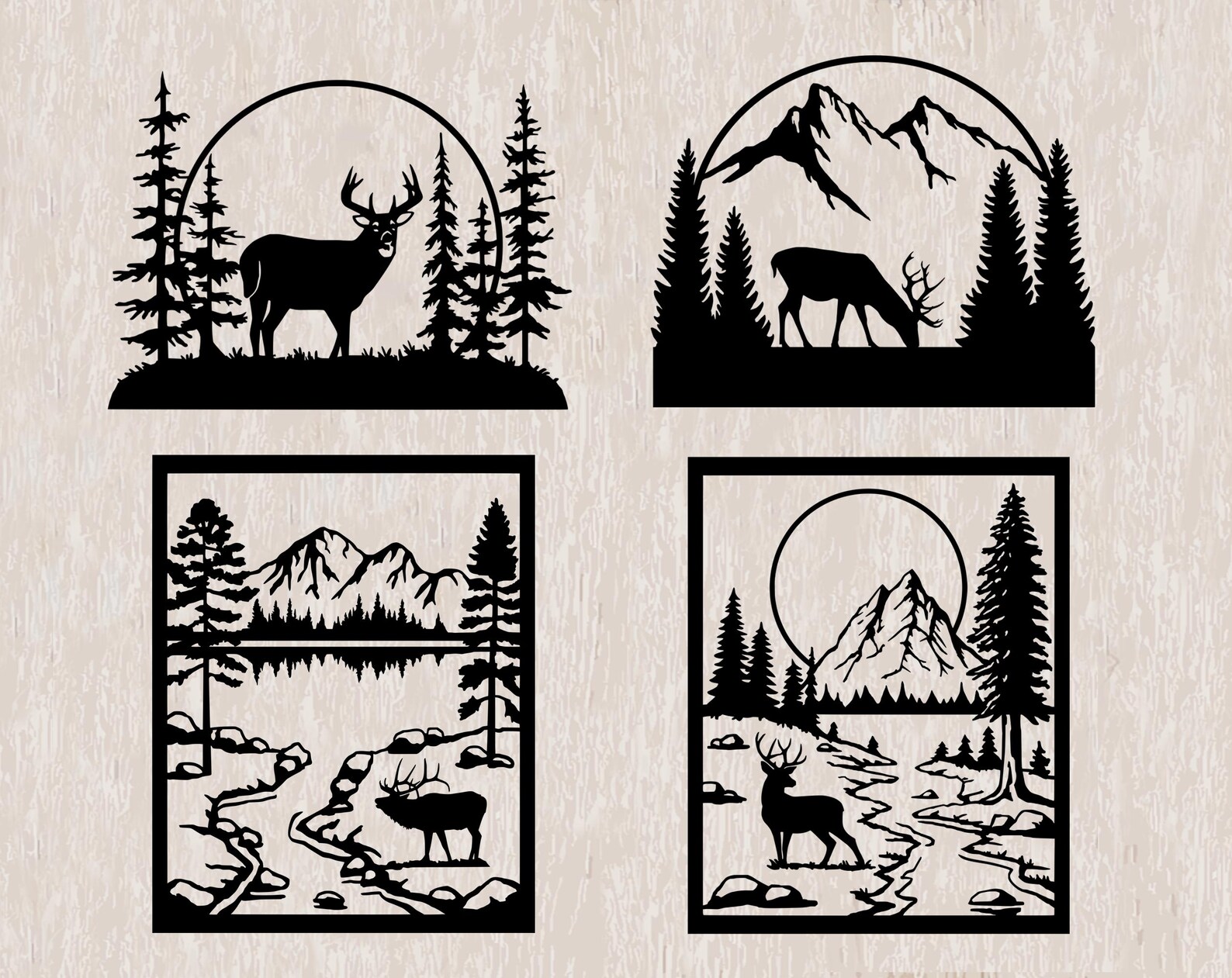 Forest Landscape SVG, Forest Scene SVG, Forest Silhouette Svg ...