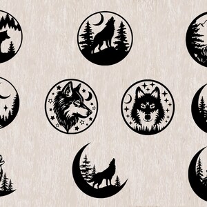 Wolf Scenes Bundle Svg,wolf Svg,howling Wolf Svg,adventure Svg,nature ...