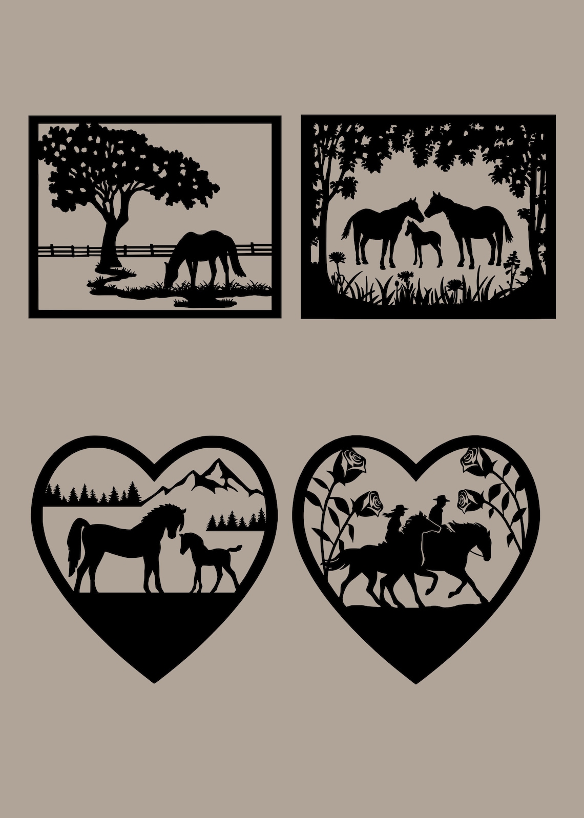 Horse SVG Bundle Horse Girl SVG Horse Silhouettes Lasercut - Etsy