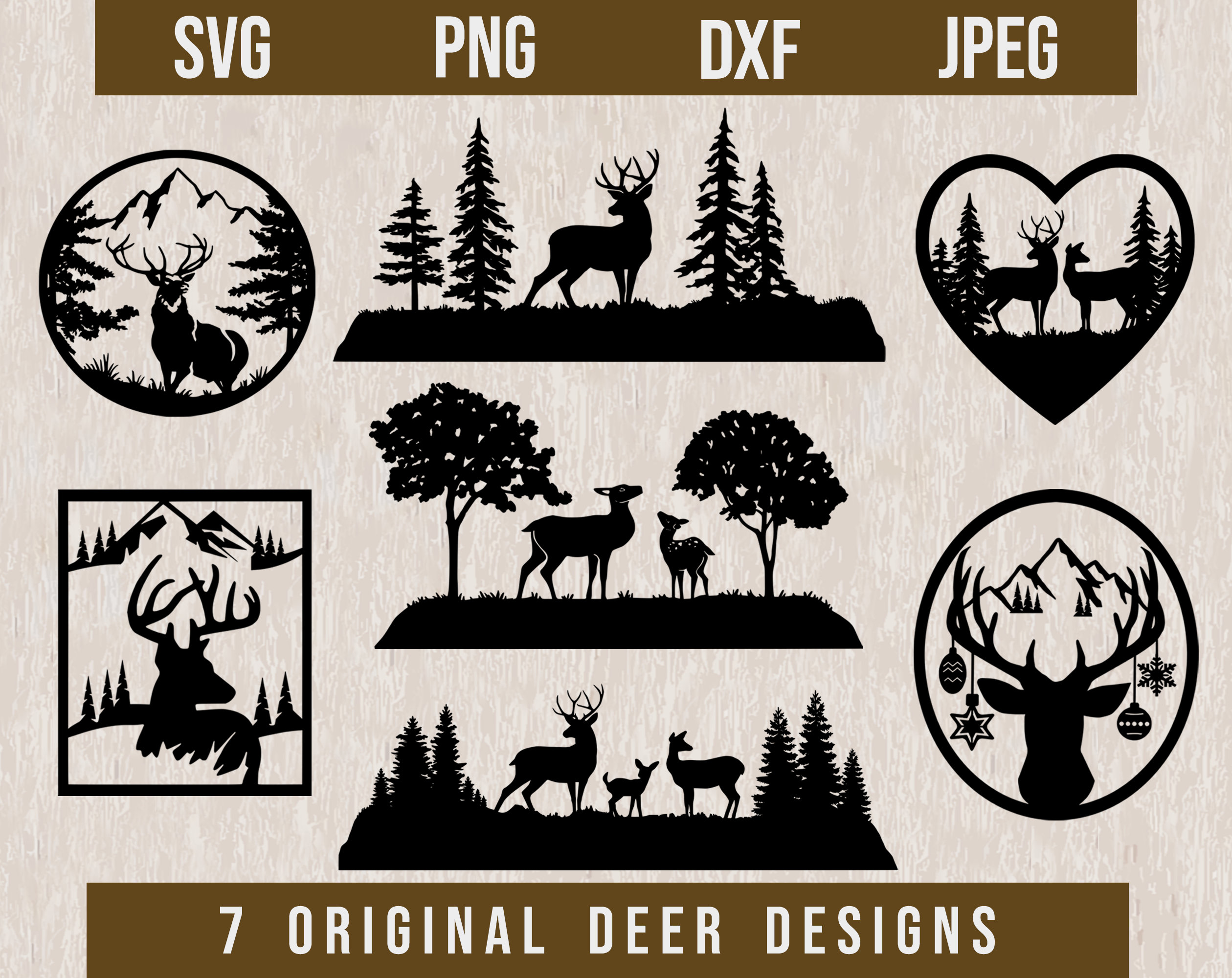 Deer Bundle SVG Deer Scene Svg Dear Head SVG Buck Svg - Etsy