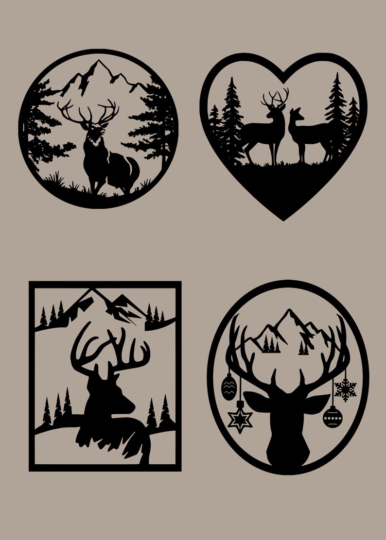 Deer Bundle SVG Deer Scene Svg Dear Head SVG Buck Svg - Etsy