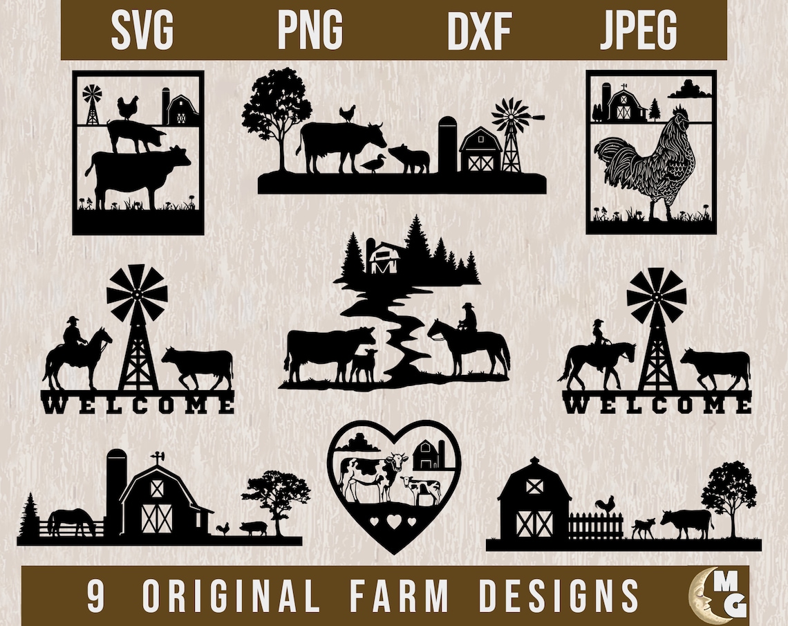 Farm Animal Scene Svg Bundle Farm Animal SVG Farm Animals - Etsy Australia