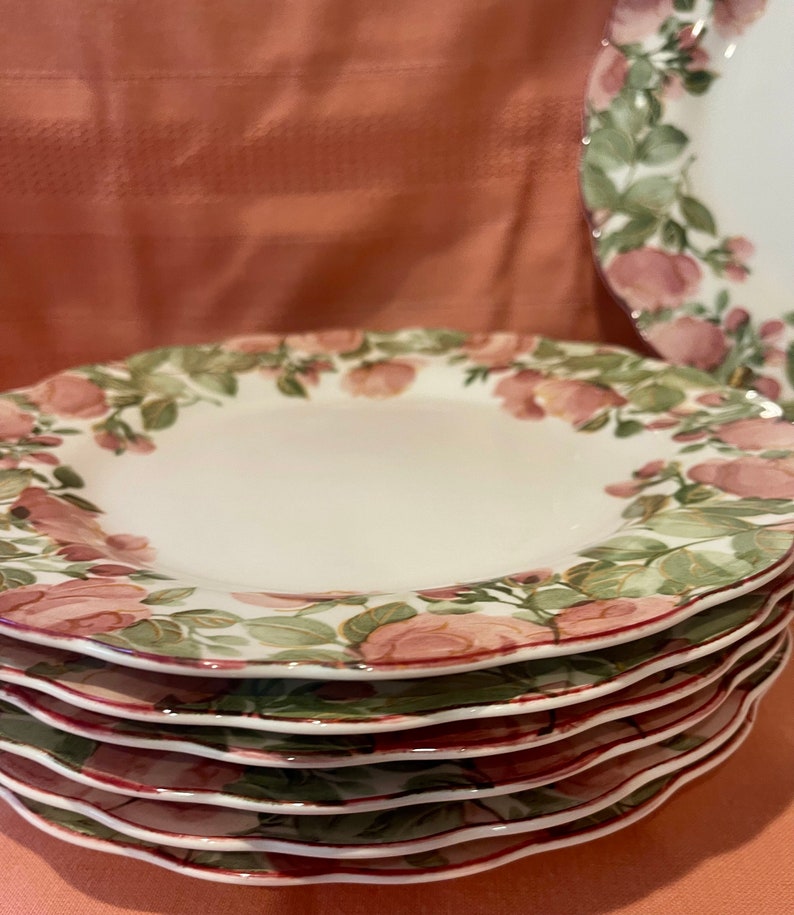 Set of 7 Beautiful Dinner Plates by Nikki in the Precious Pattern - Etsy