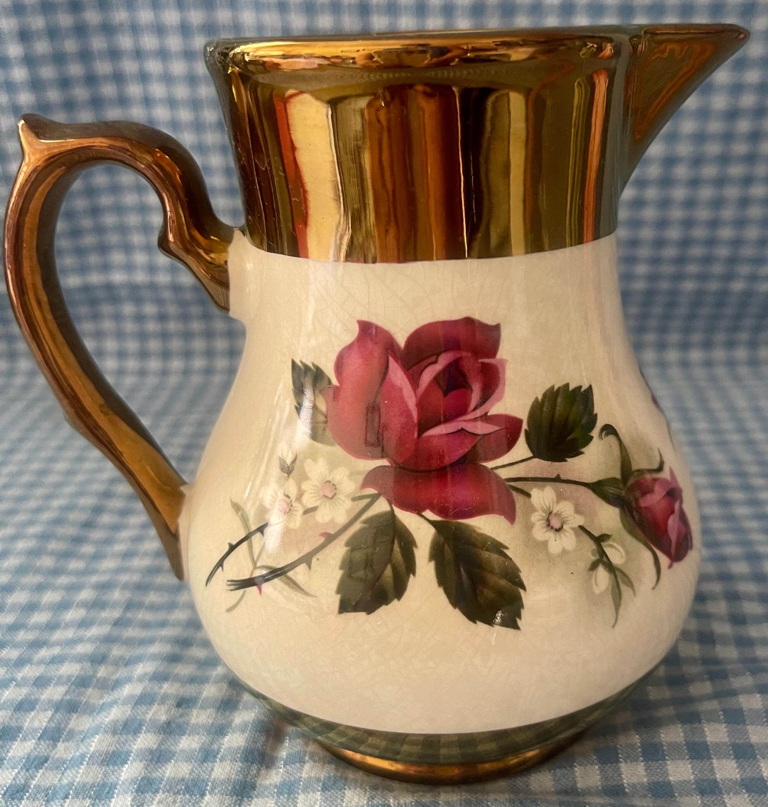 Vintage Wade Milk Jug, Red Rose Design - Etsy