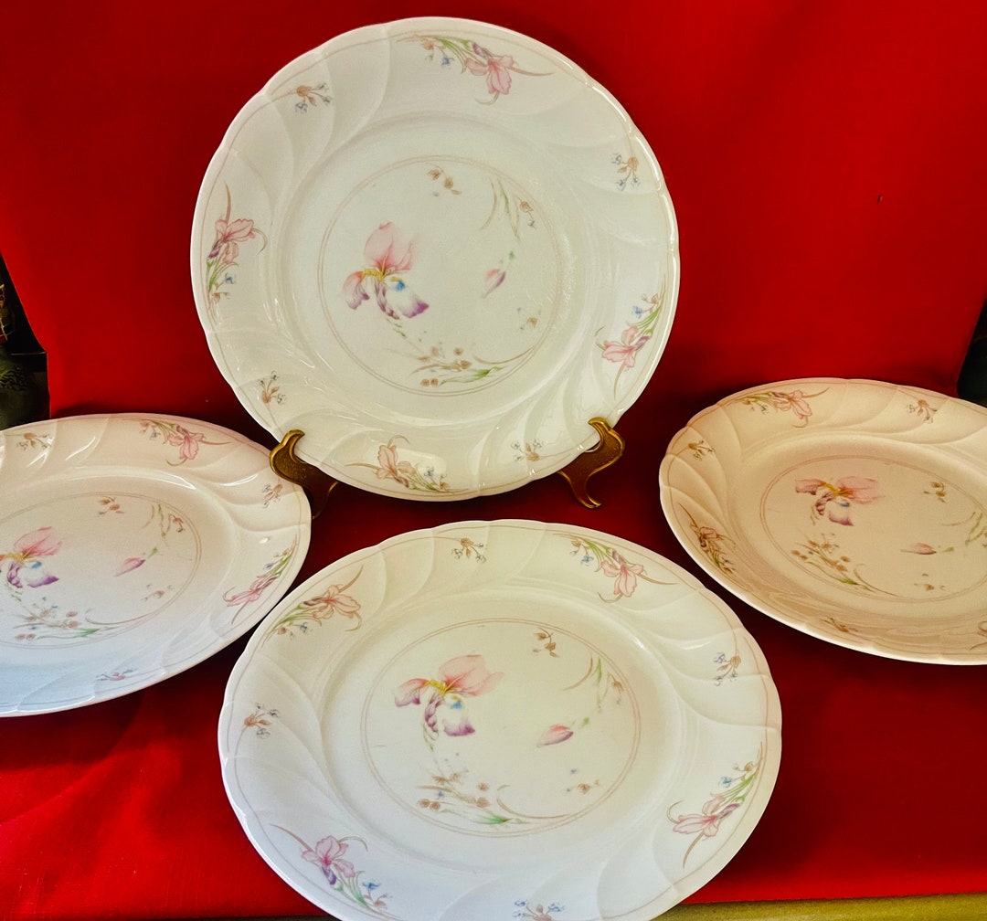 Set of Four Dinner Plates by Mikasa, Pink Beauty Pattern - Etsy