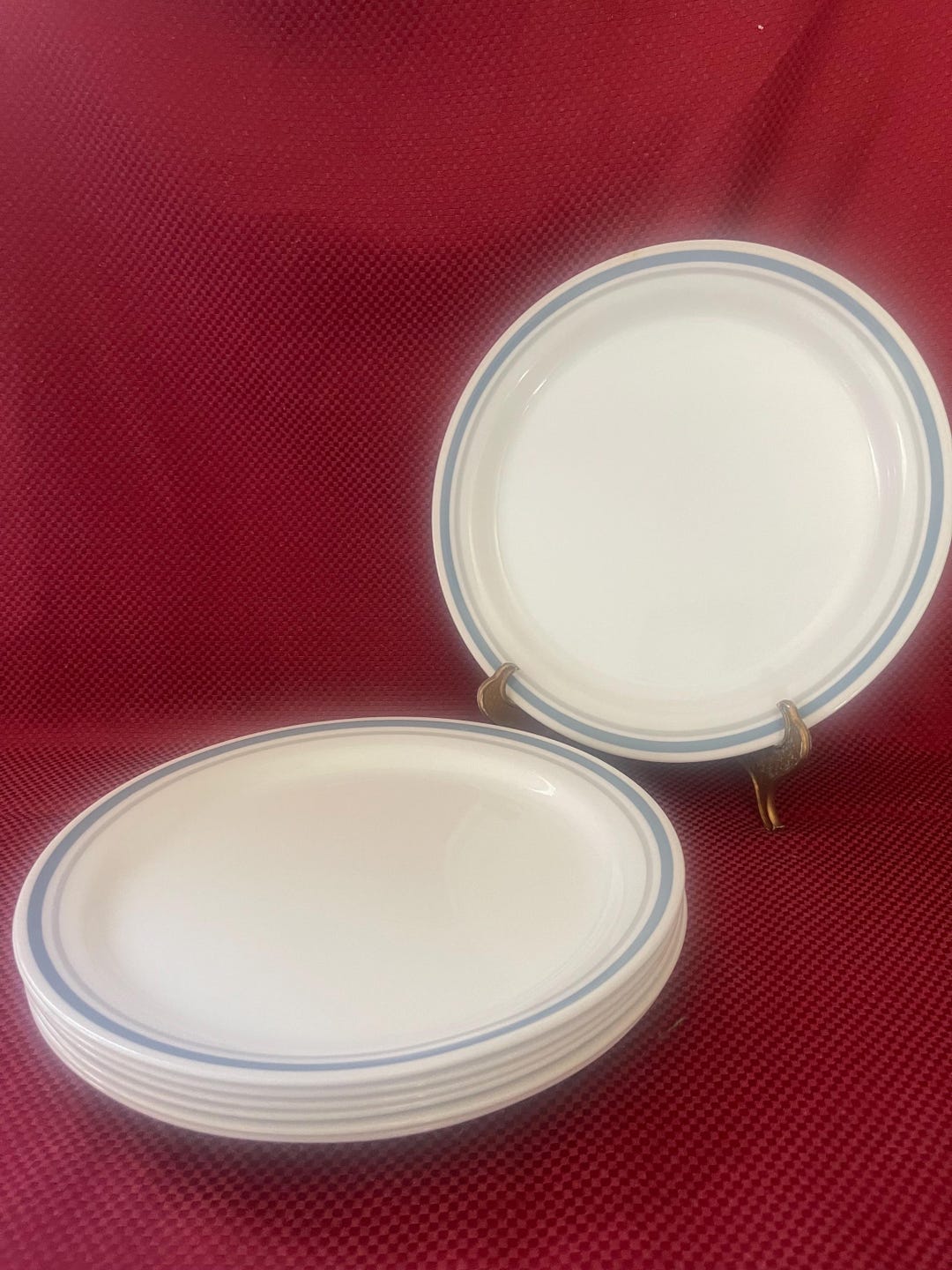 Set of 7 Corelle Indigo Dinner Plates - Etsy