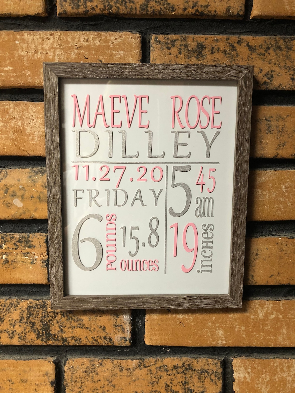 Personalized Baby Announcement Frame - Etsy
