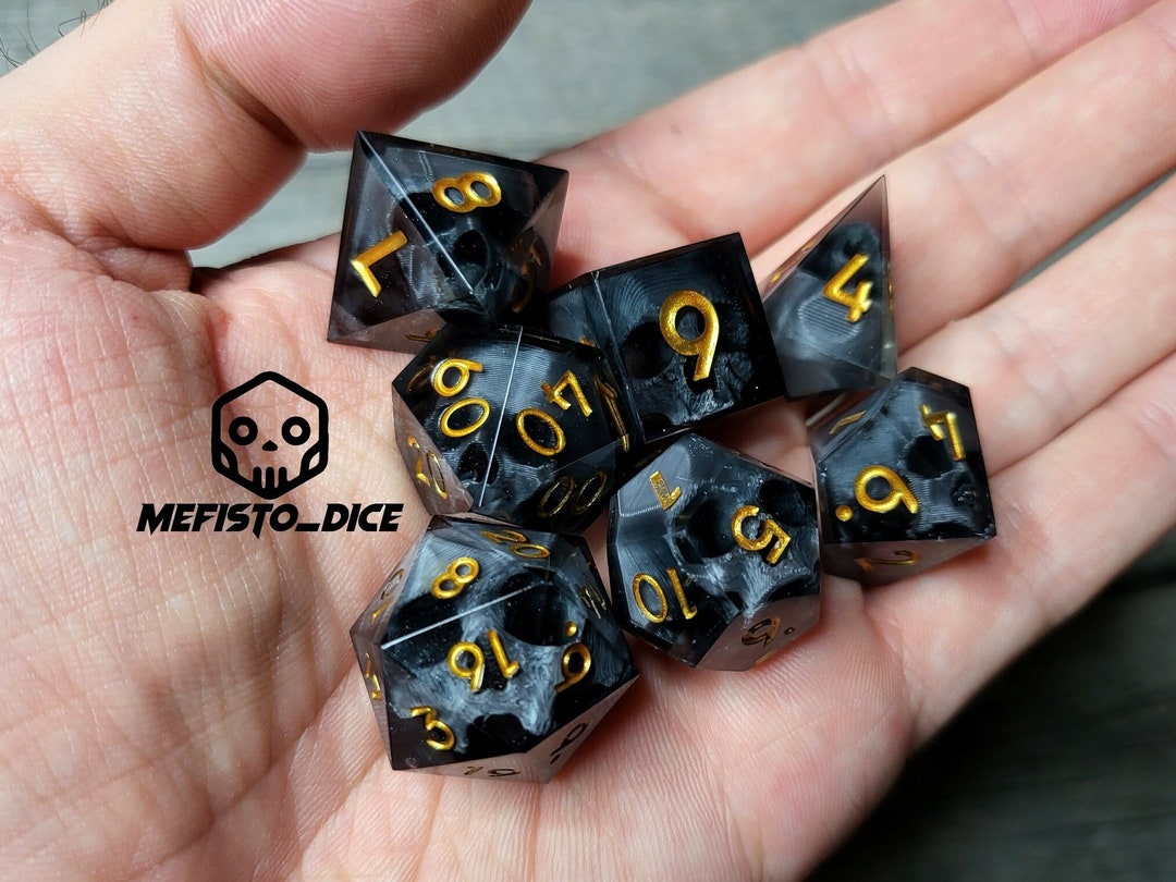 Dice Set Skull Warlock War D&D Dice Set for Dungeons and Dragons D and ...