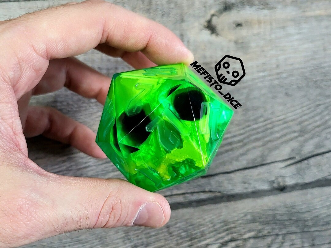 Big Dice Skull Handmade Resin Skull Sharp Edge, Dnd Dice Set ...