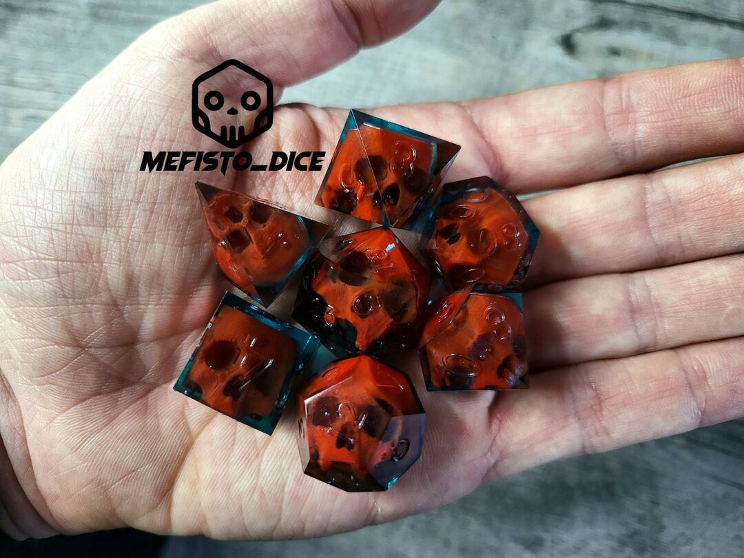 Skull Devil Dead Dice Set Sharp Edge D&D Dice Set for - Etsy
