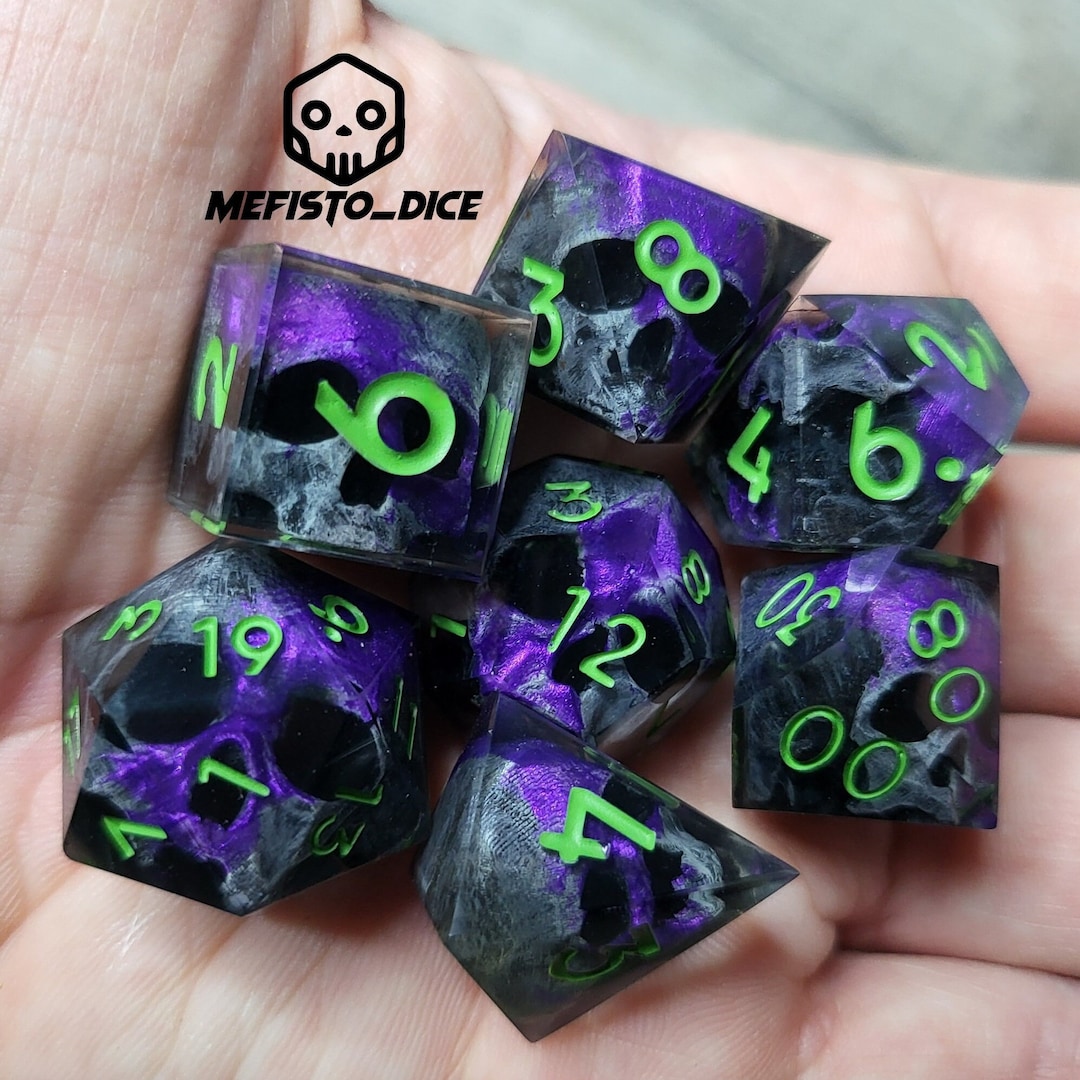 Dice Set Skull Sharp Edge, D&D Dice Set for Dungeons and Dragons D and ...