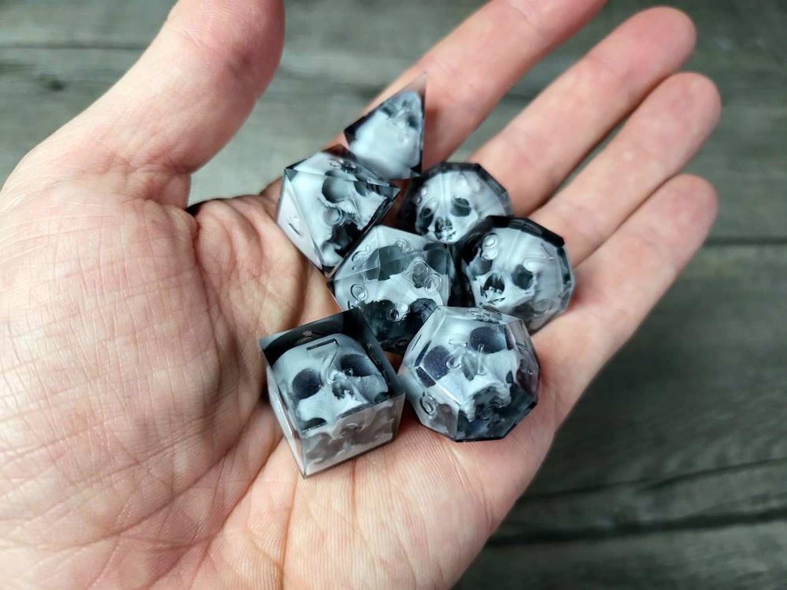 Skull Dead Dice Set Sharp Edge, D&D Dice Set for Dungeons and Dragons D ...