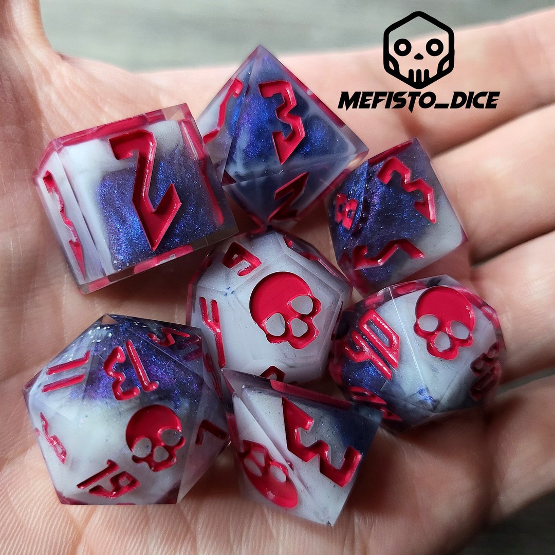 Dice Dnd Galaxy and Red Blood Ink Gift for D&D Dice Set for Dungeons ...