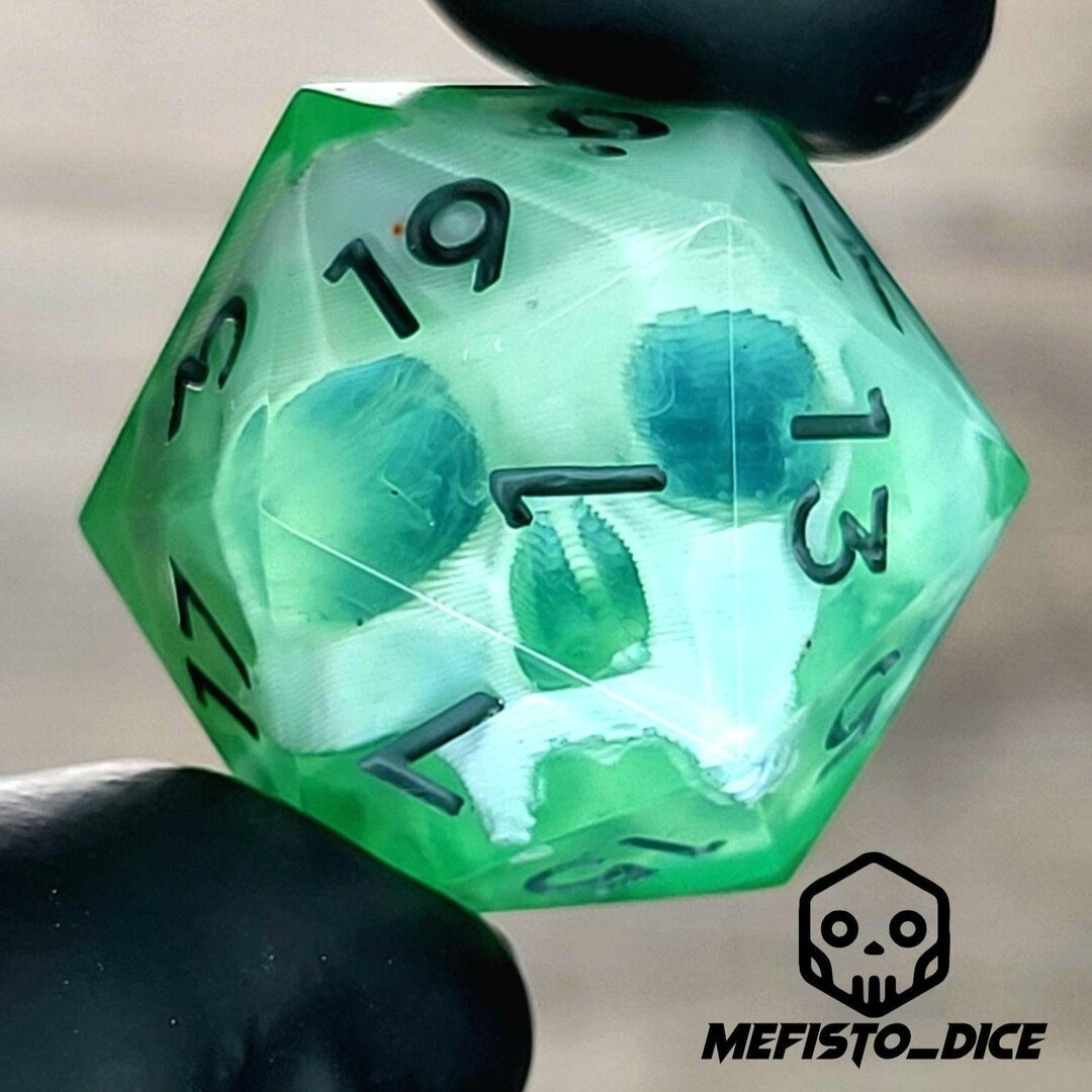 Dnd D20 Says Dungeons and Dragons With White Skull Inside and Green ...