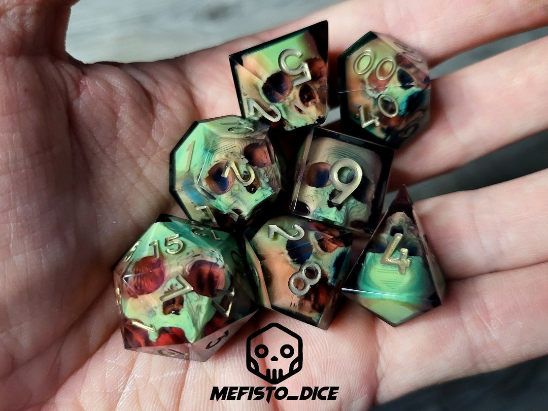 Dnd Dice Set Skull Dice Warlock for D&D Dungeons and Dragons D20 D12 ...
