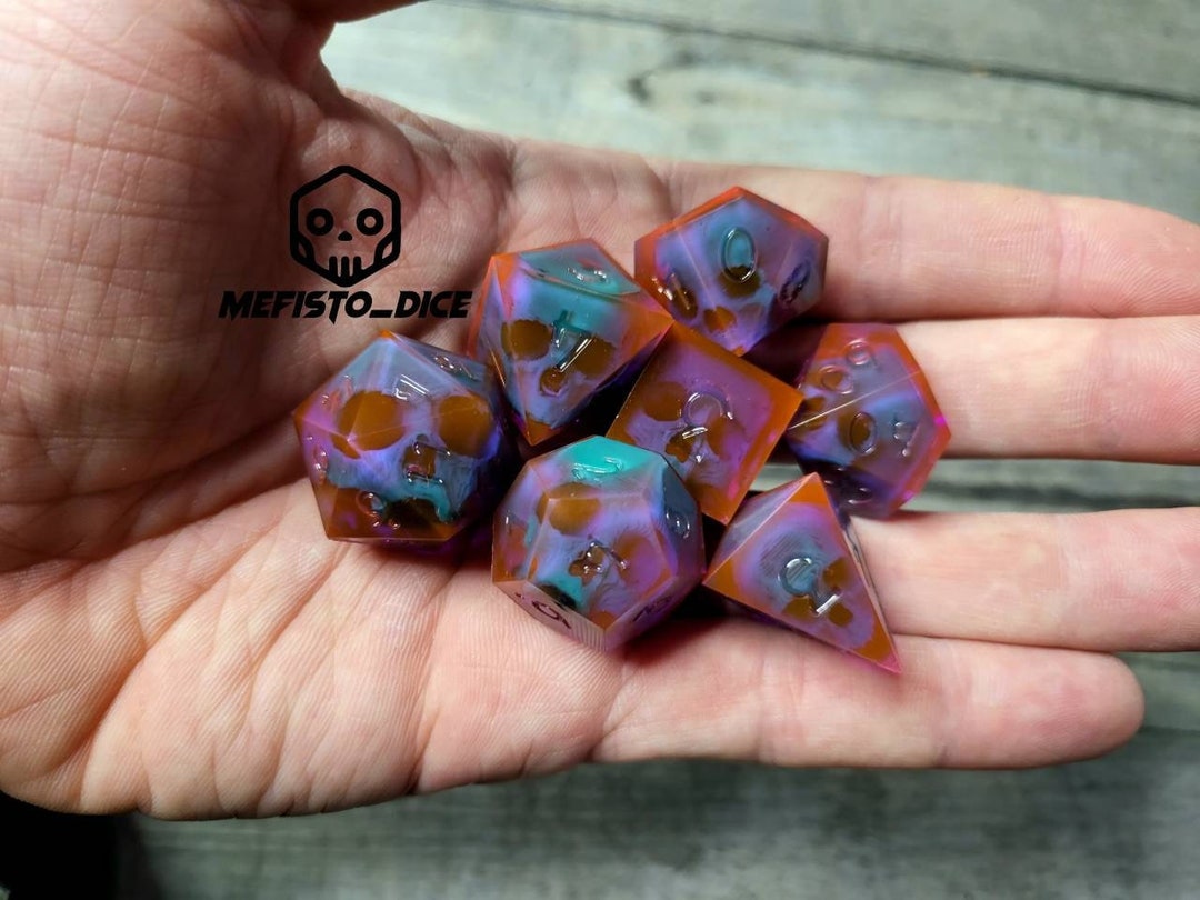 Dice Ghost Skull Dragon Goblin Skull Custom Polyhedral Dice Set ...