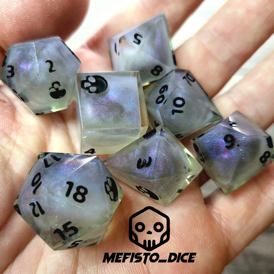 Dice Set Dnd Skull for Dungeons and Dragons Nebula Galaxy - Etsy
