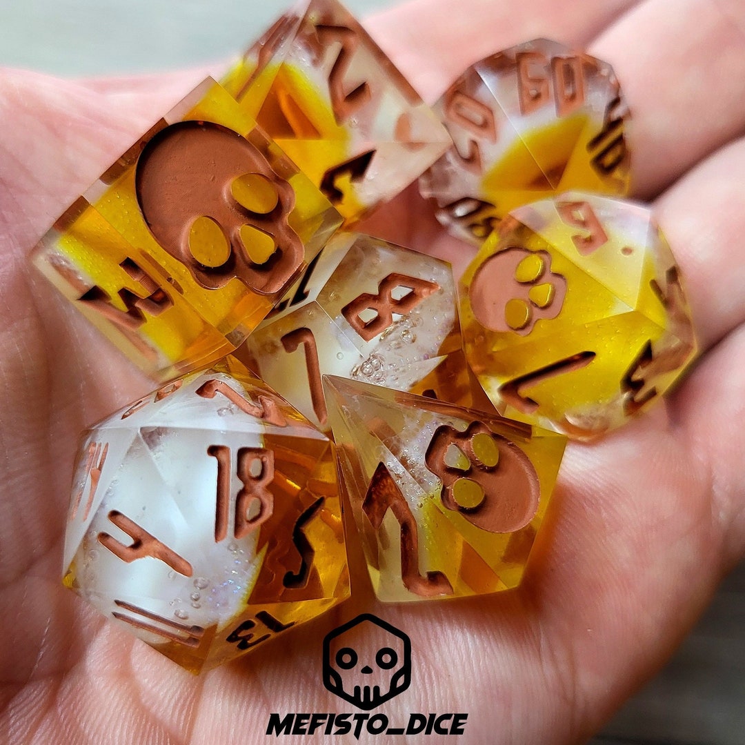 Dnd Dice Beer Style V2 and Brown Ink for D&D Dice Set for Dungeons and ...