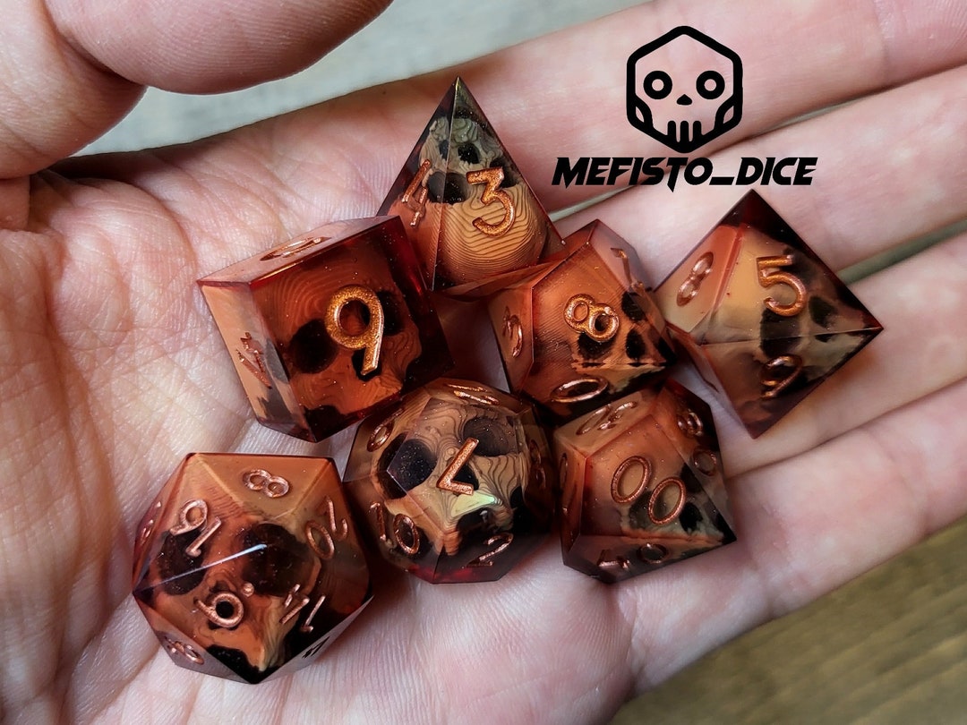 Skull Dice Dead Devil Set Sharp Edge, D&D Dice Set for Dungeons and ...