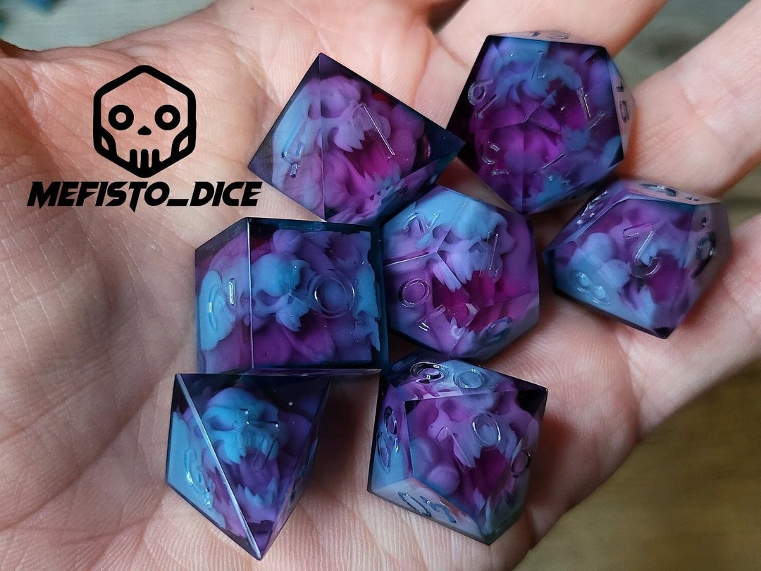 Dice Set Skull Warlock War D&D Dice Set for Dungeons and Dragons D and ...
