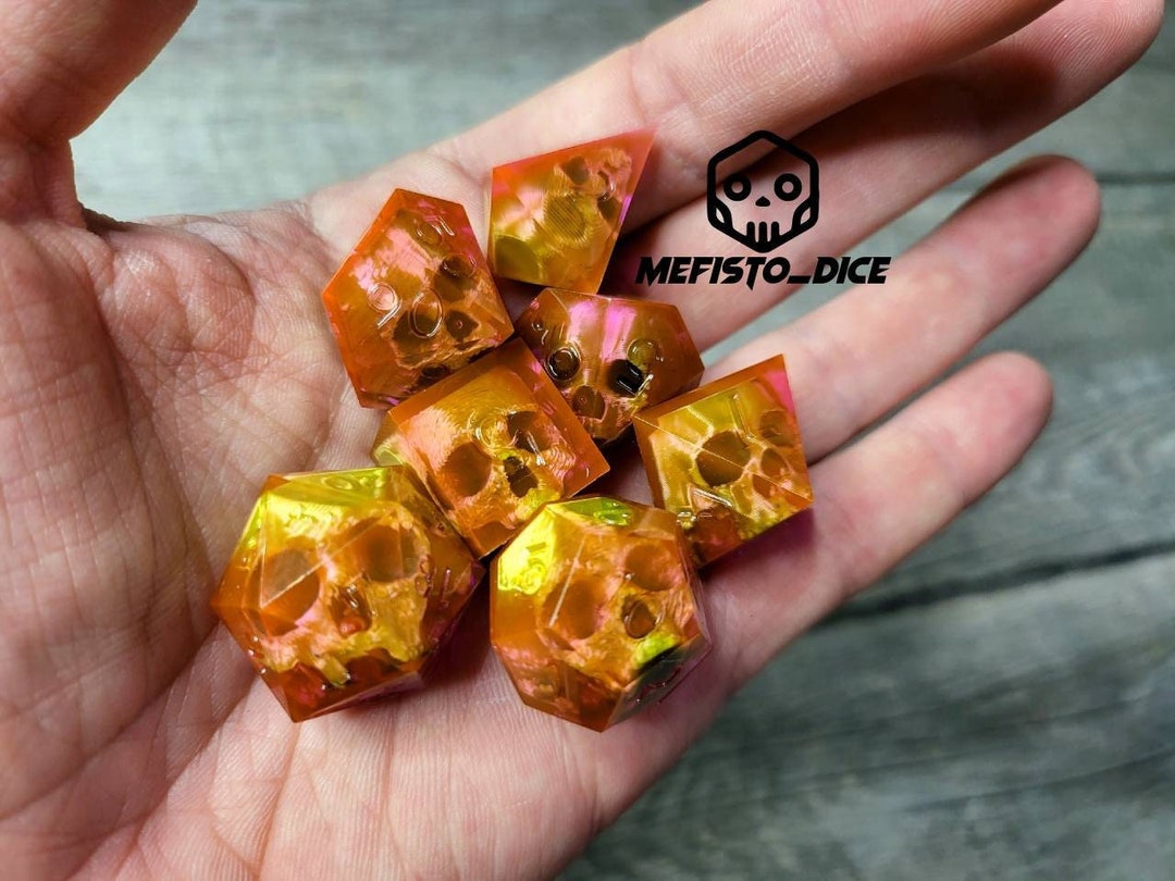 Skull Devil Dead Dice Set Sharp Edge, D&D Dice Set for Dungeons and ...