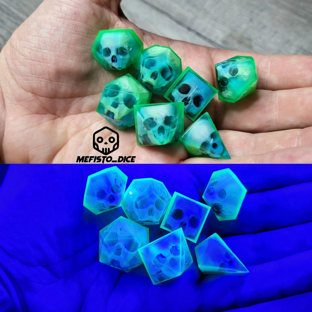 Skull Devil Dead Dice Set Sharp Edge, D&D Dice Set for Dungeons and ...