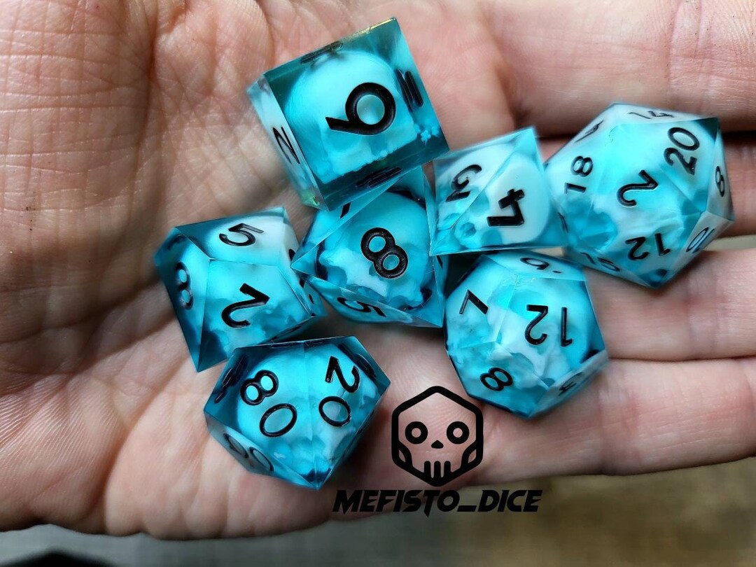 Skull Dead Dice Set Sharp Edge, D&D Dice Set for Dungeons and Dragons D ...
