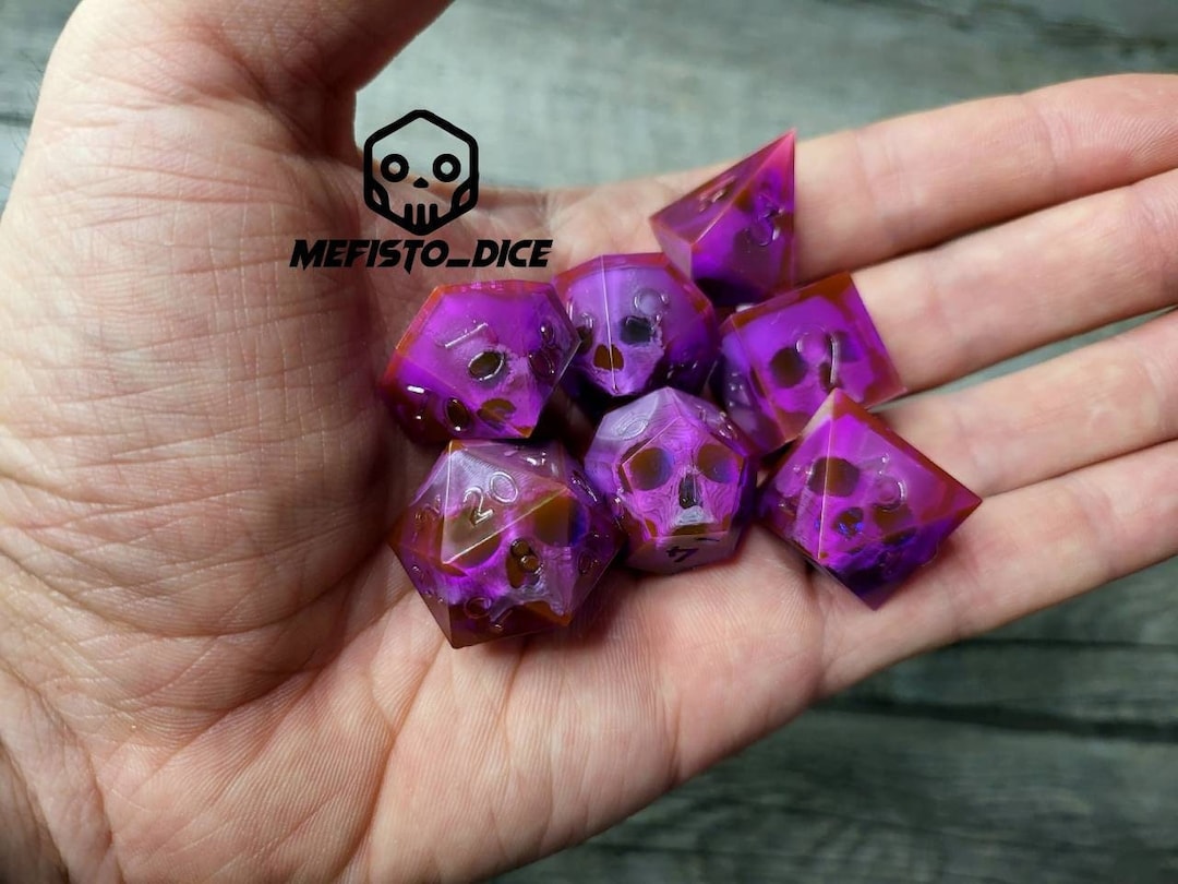 Skull Devil Dead Dice Set Sharp Edge, D&D Dice Set for Dungeons and ...
