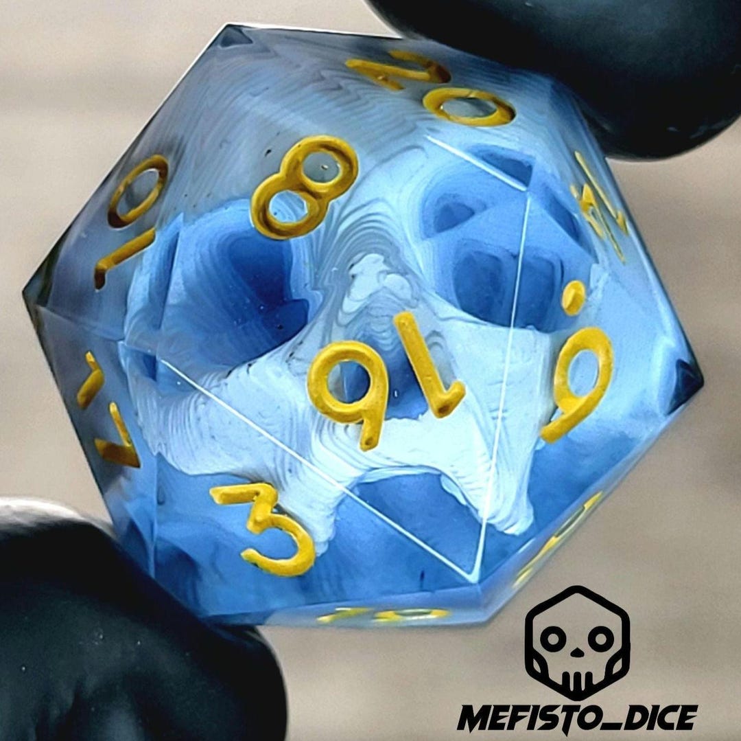 D20 Dice Dnd Dungeons and Dragons D&d Table Game With Yellow Skull ...