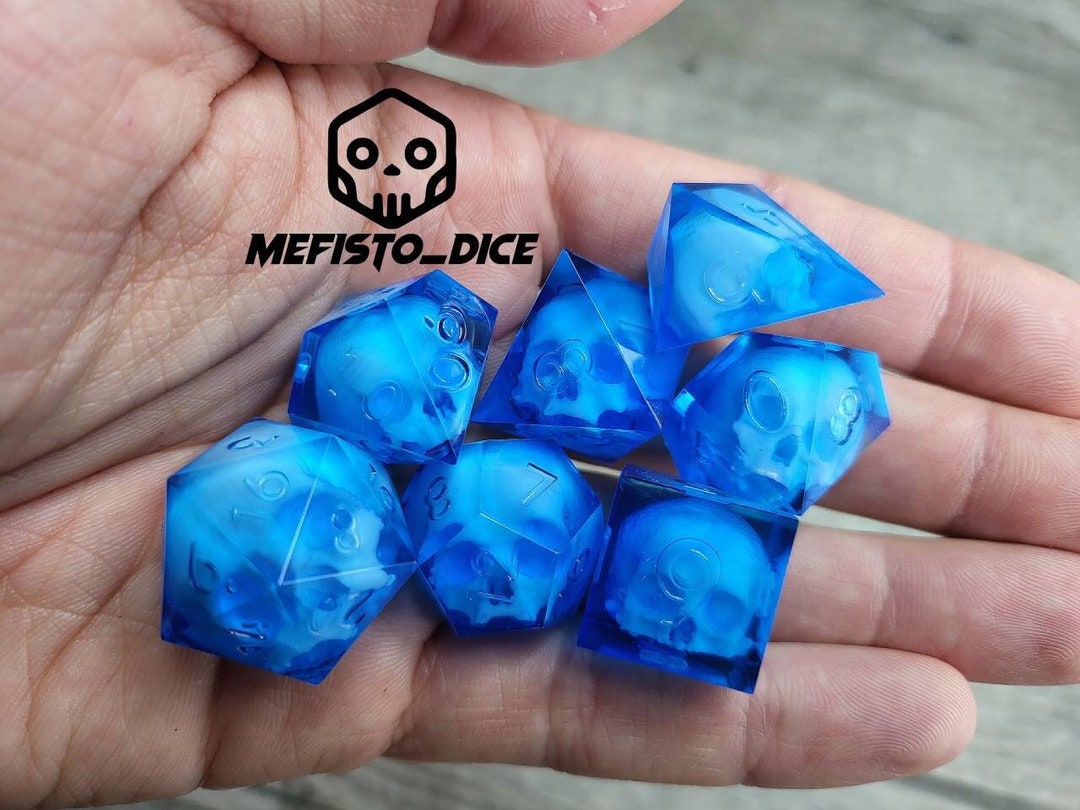 Skull Dead Dice Set Sharp Edge, D&D Dice Set for Dungeons and Dragons D ...