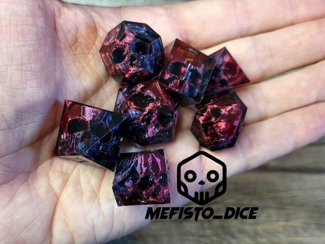Skull Devil Dead Dice Set Sharp Edge, D&D Dice Set for Dungeons and ...