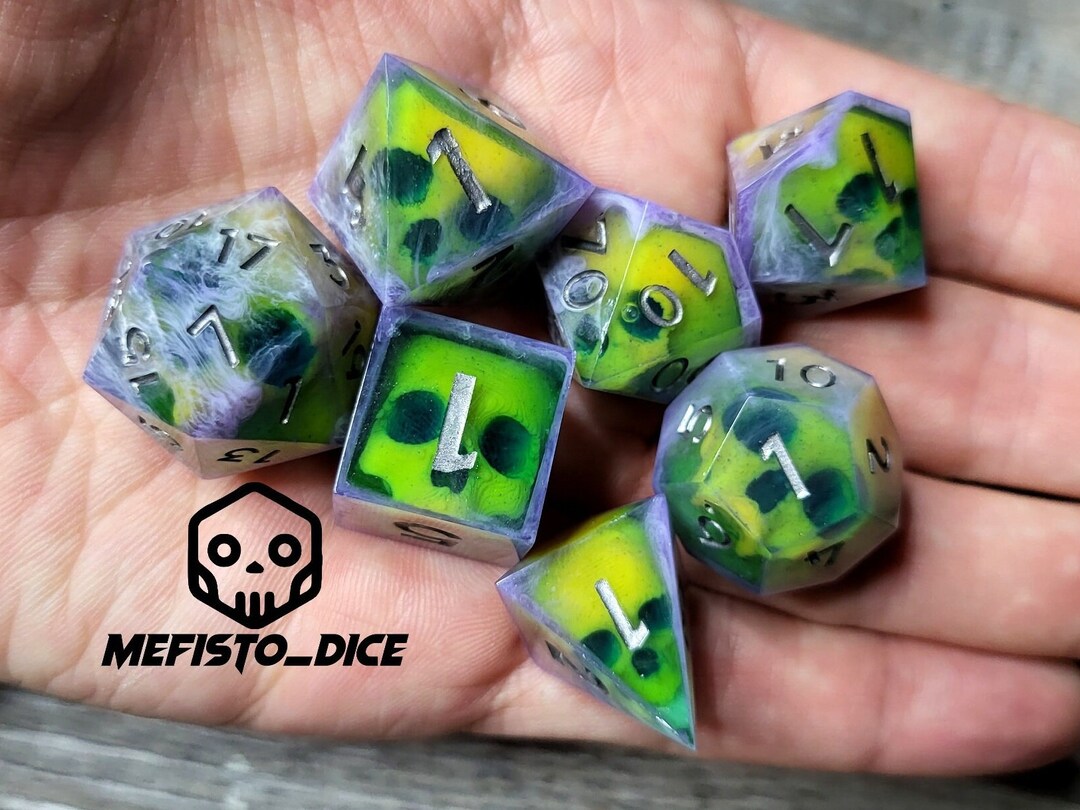 Skull Devil Dead Dice Set Sharp Edge, D&D Dice Set for Dungeons and ...