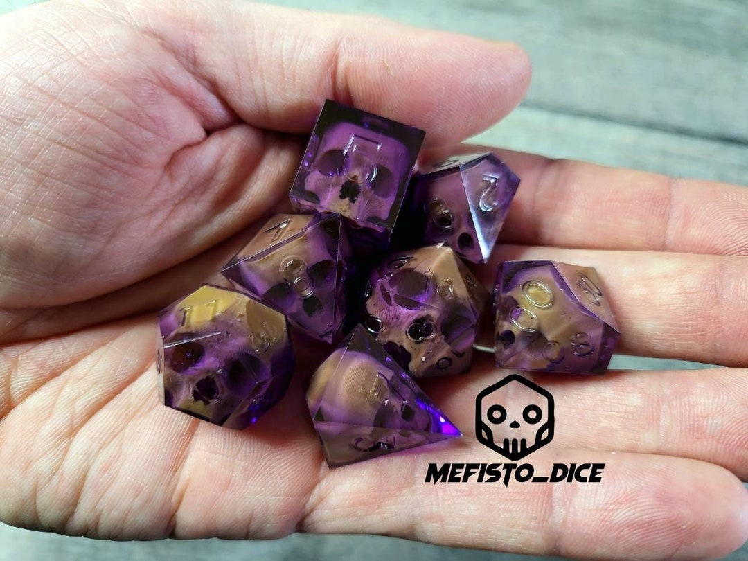 DND Dice Set / Dungeons and Dragons Dice Set / Resin Sharp Edged Dice ...