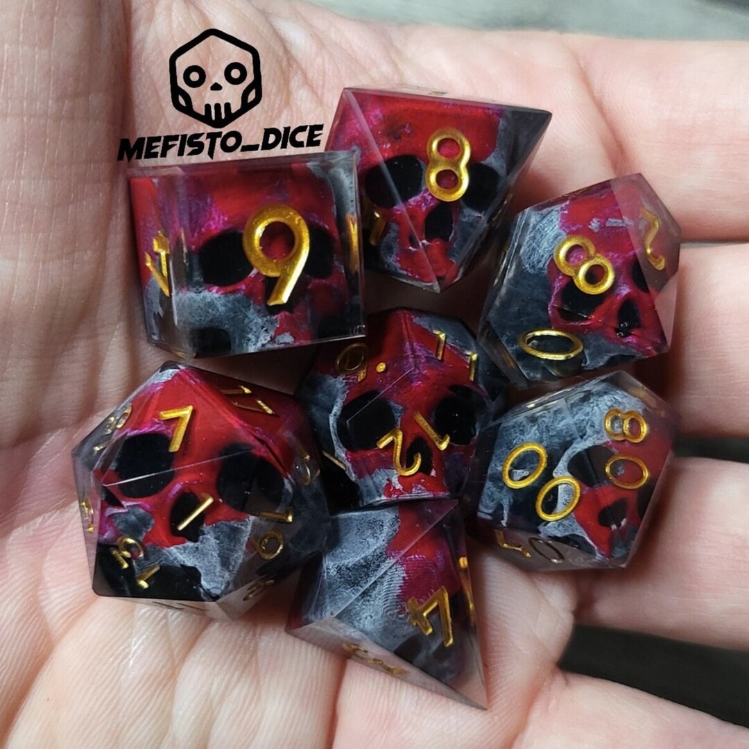 Dice Set Skull Sharp Edge, D&D Dice Set for Dungeons and Dragons D and ...