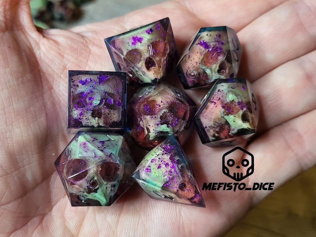 Dice Set Skull Sharp Edge, D&D Dice Set for Dungeons and Dragons D and ...