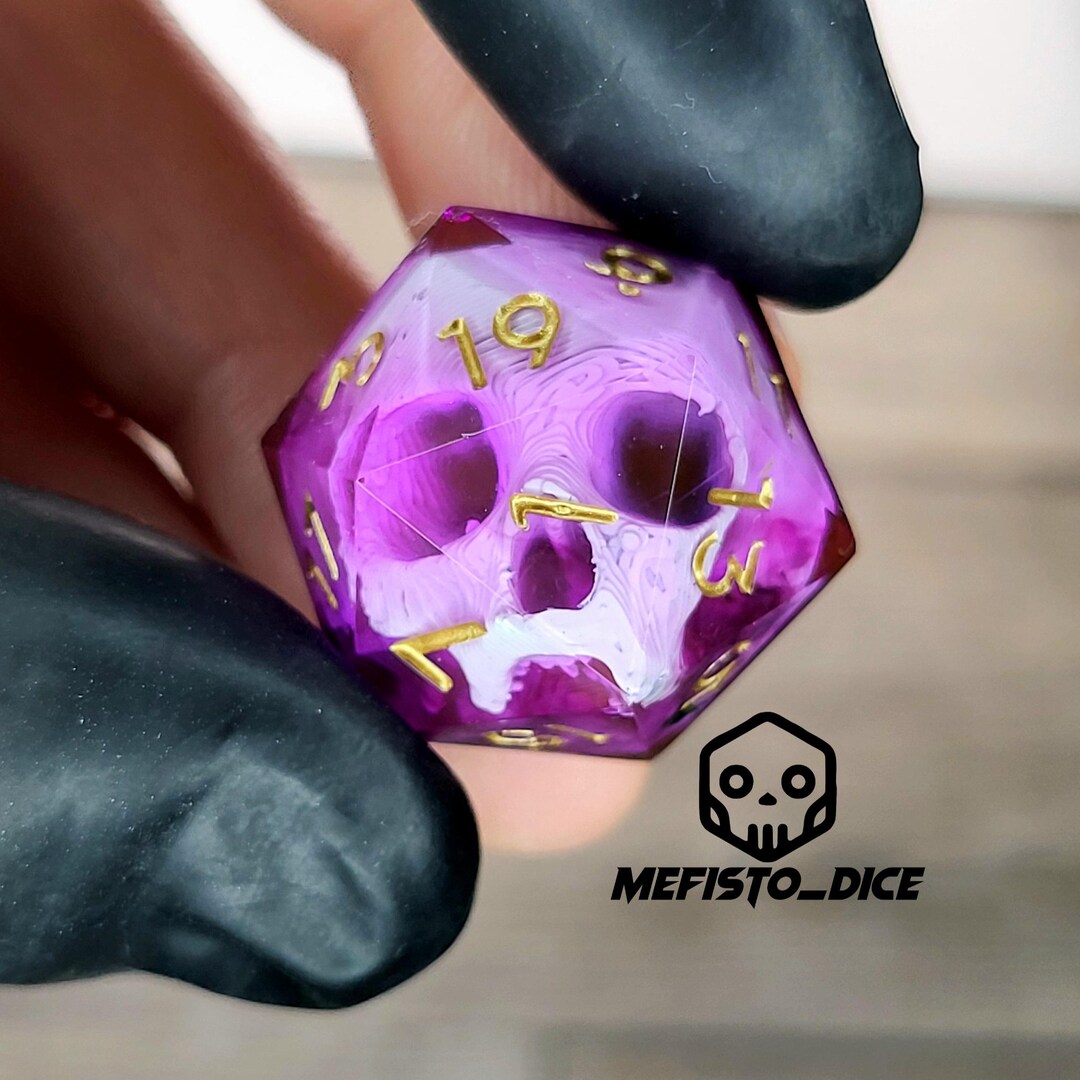 D20 for Dungeons and Dragons Dnd Dice Board Game With White Skull ...