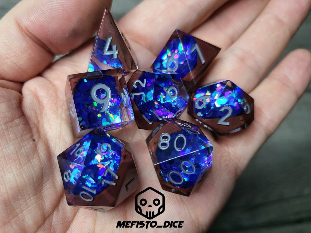 DND Dice Resin Geode Dice Set Sharp Edge Dice Dungeons and - Etsy