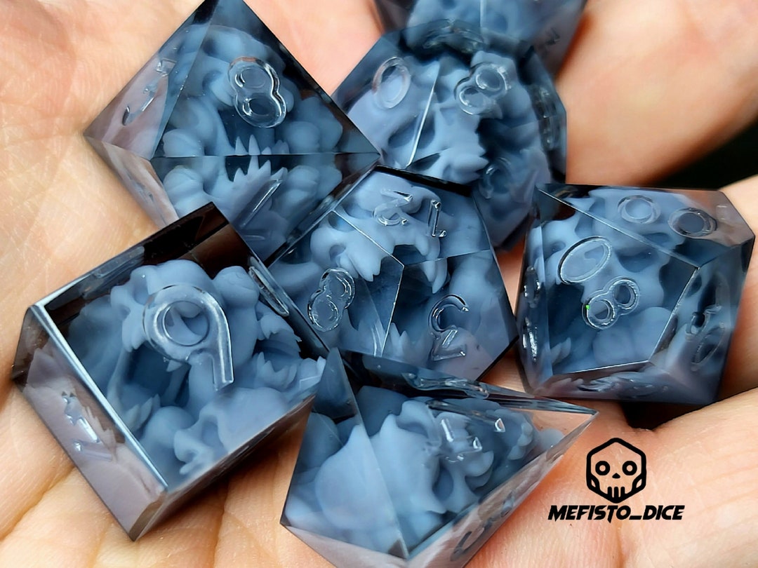 Dnd Dice Skull Set Warlock D&D for Dungeons and Dragons Set - D20 D12 ...
