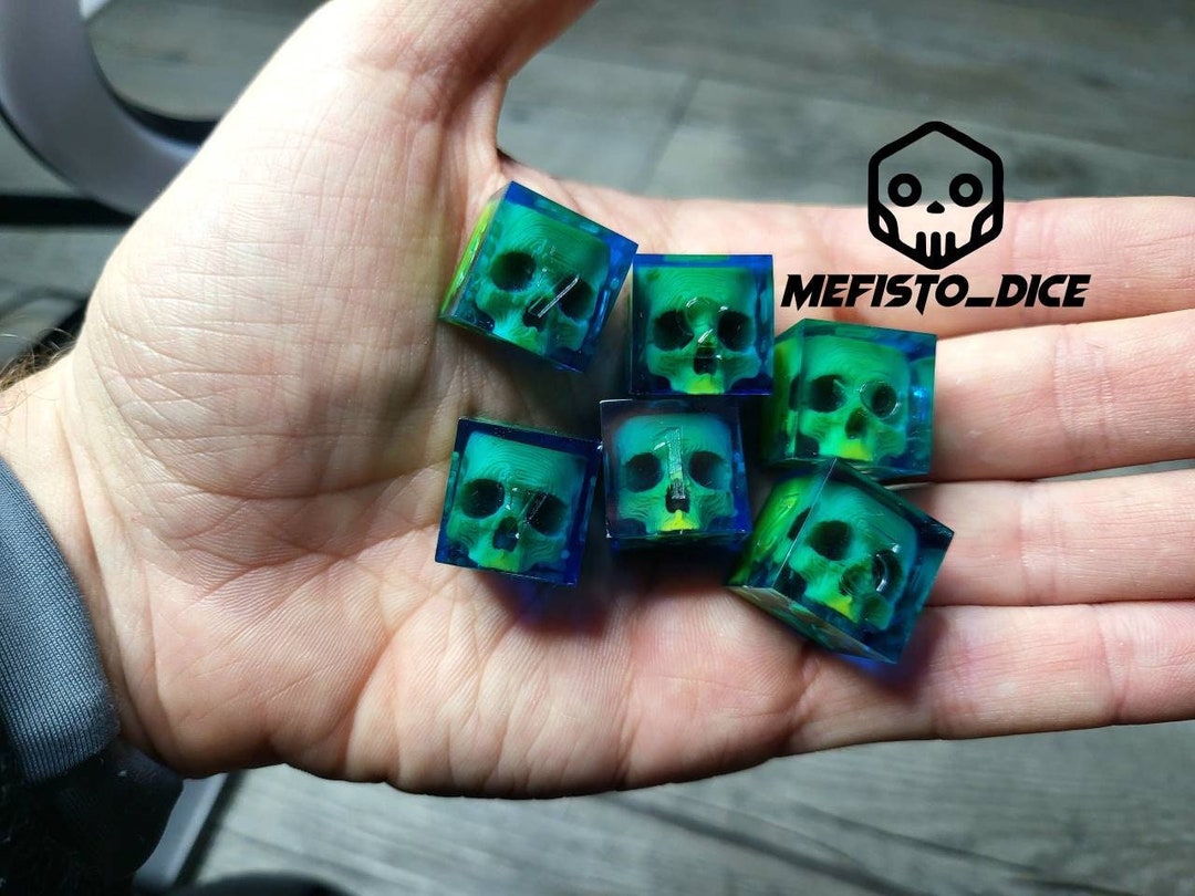 6 D6 Skull Dice Set Custom Polyhedral Dice Set, Exquisite Dragon Scale ...