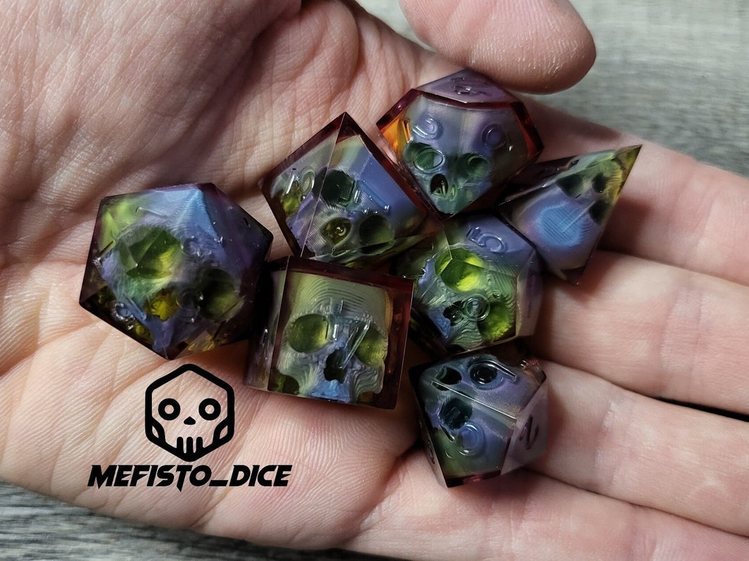 Dnd Set Dice Skull Warlock Sharp Edge, D&D for Dungeons and Dragons ...
