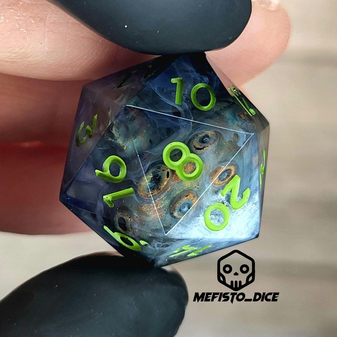 Call of Cthulhu D20 Dice Dnd With Dark Green Tentacles Inside and Green ...