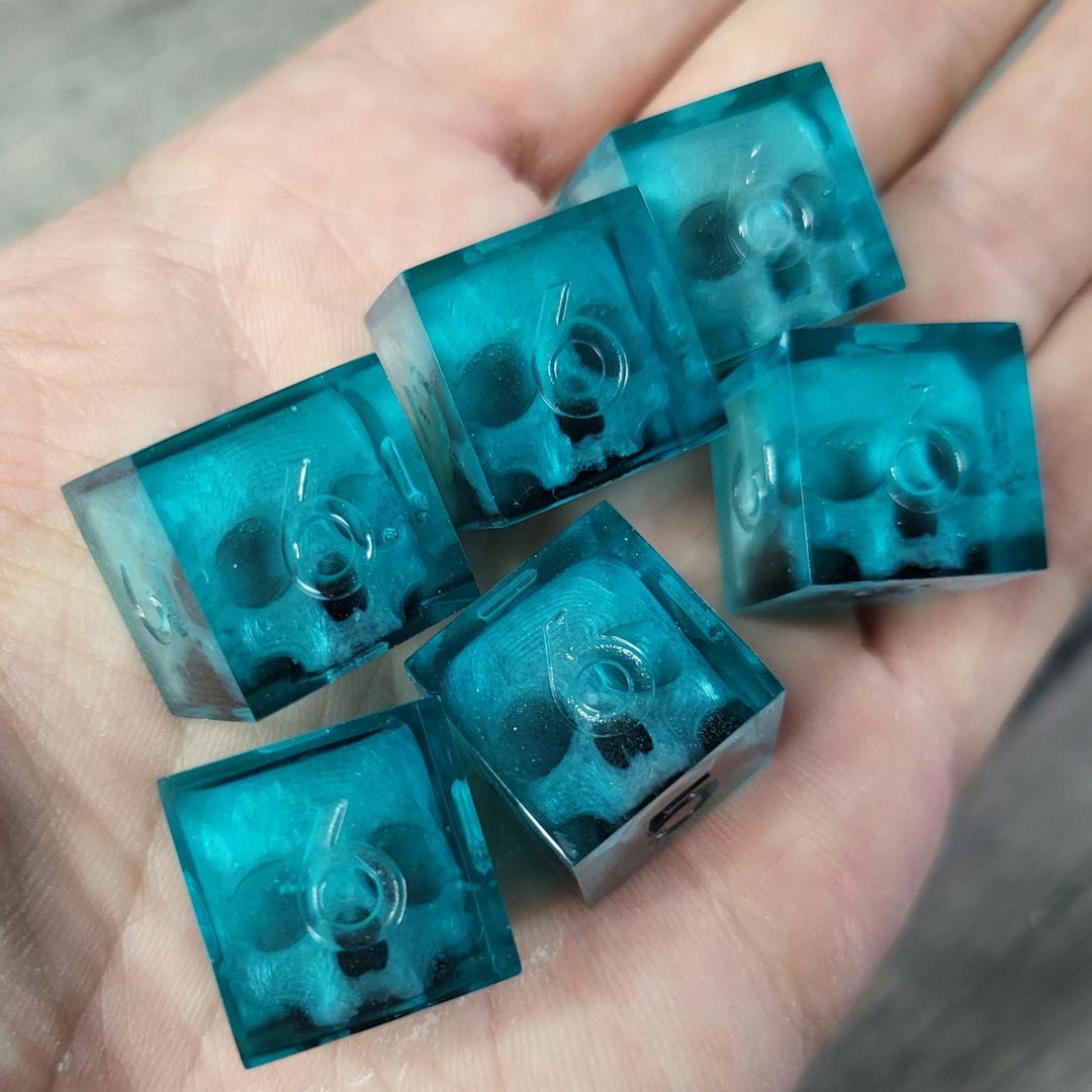 6 D6 Ice Skull Dice Set, Custom Polyhedral Dice Set, Exquisite Dragon ...