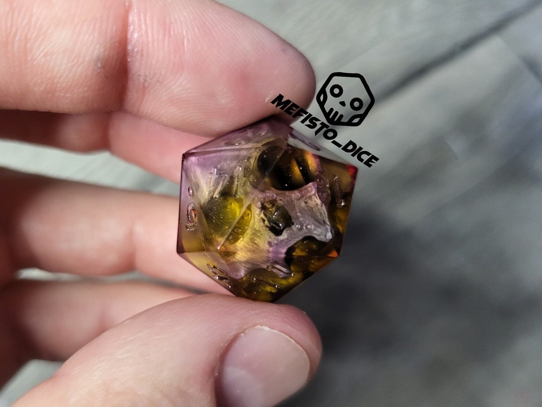 D20 Skull Dice Sharp Edge, D&D Dice Set for Dungeons and Dragons D and ...